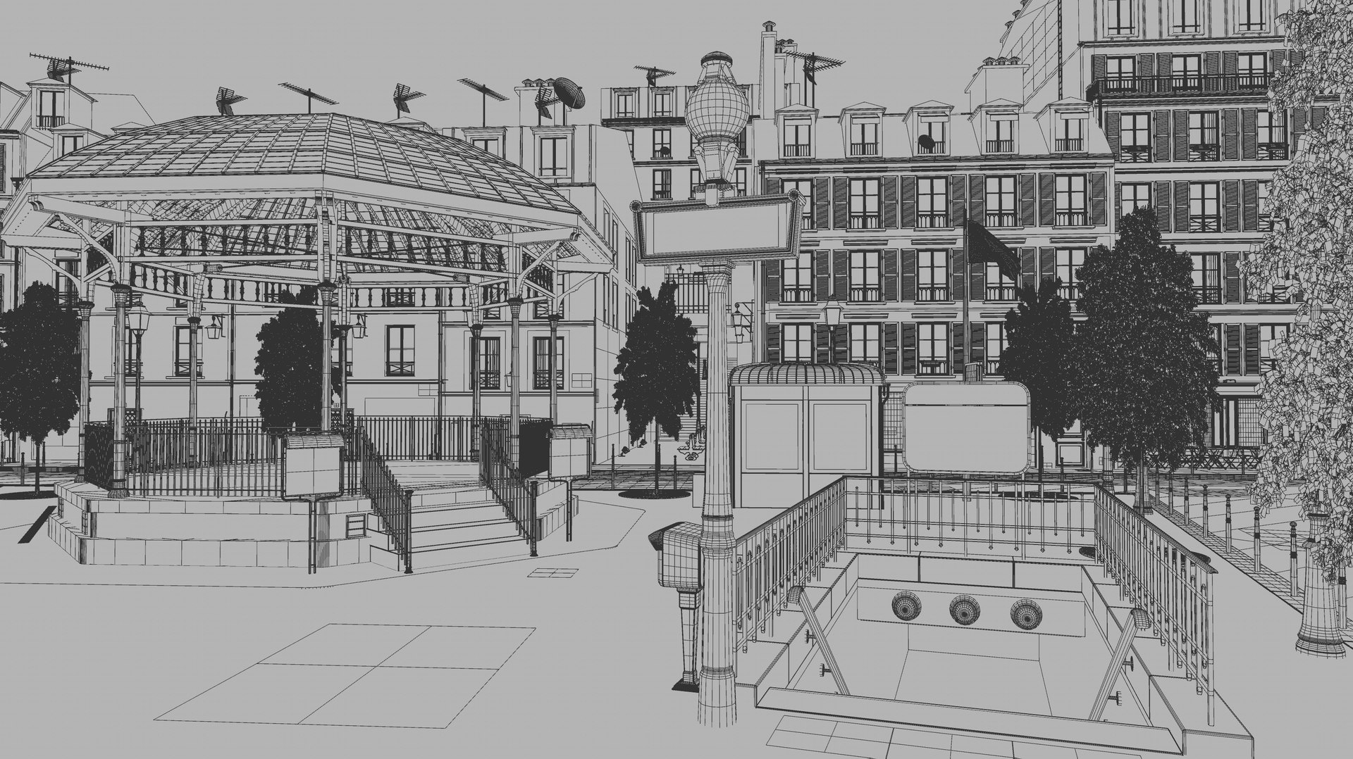 Paris Trendy Street and Place Bundle Non commercial license 3D model ...