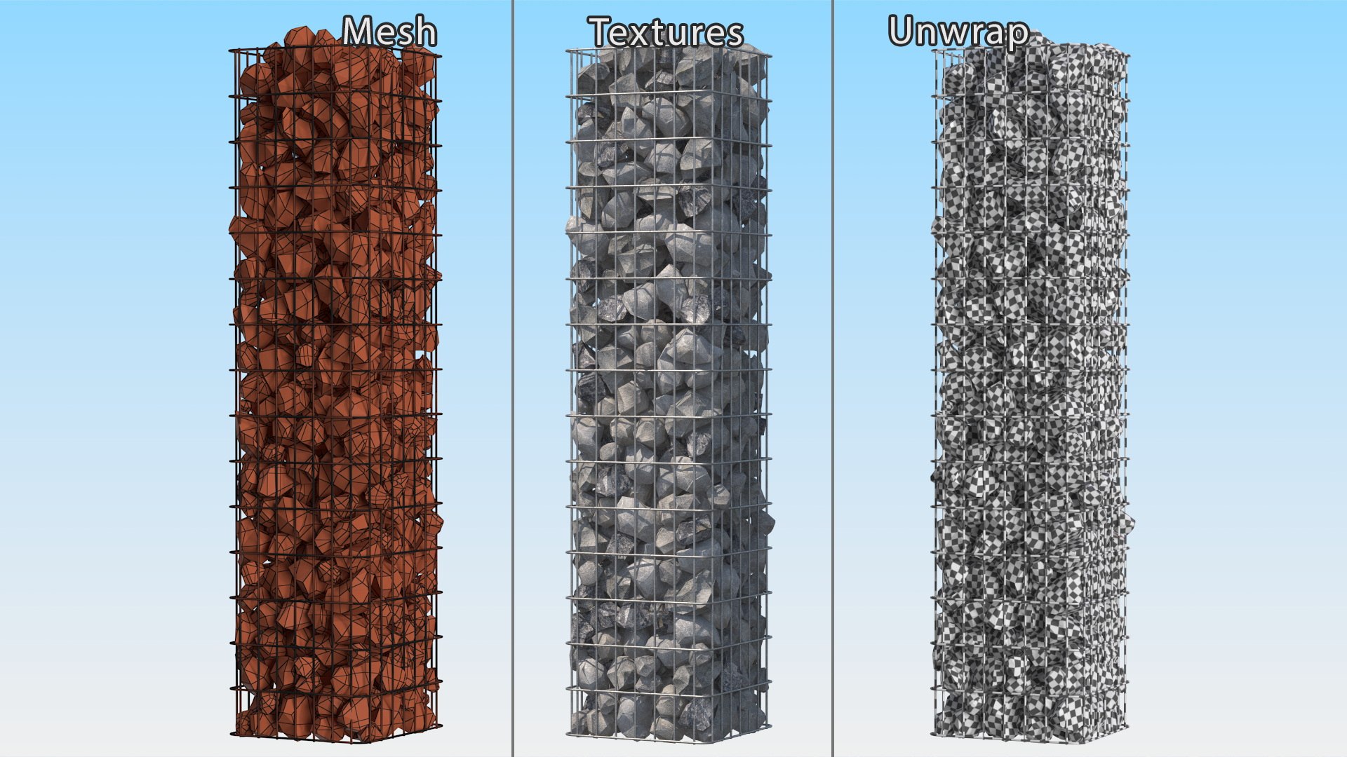 Gabion Column 3D Model - TurboSquid 2340147