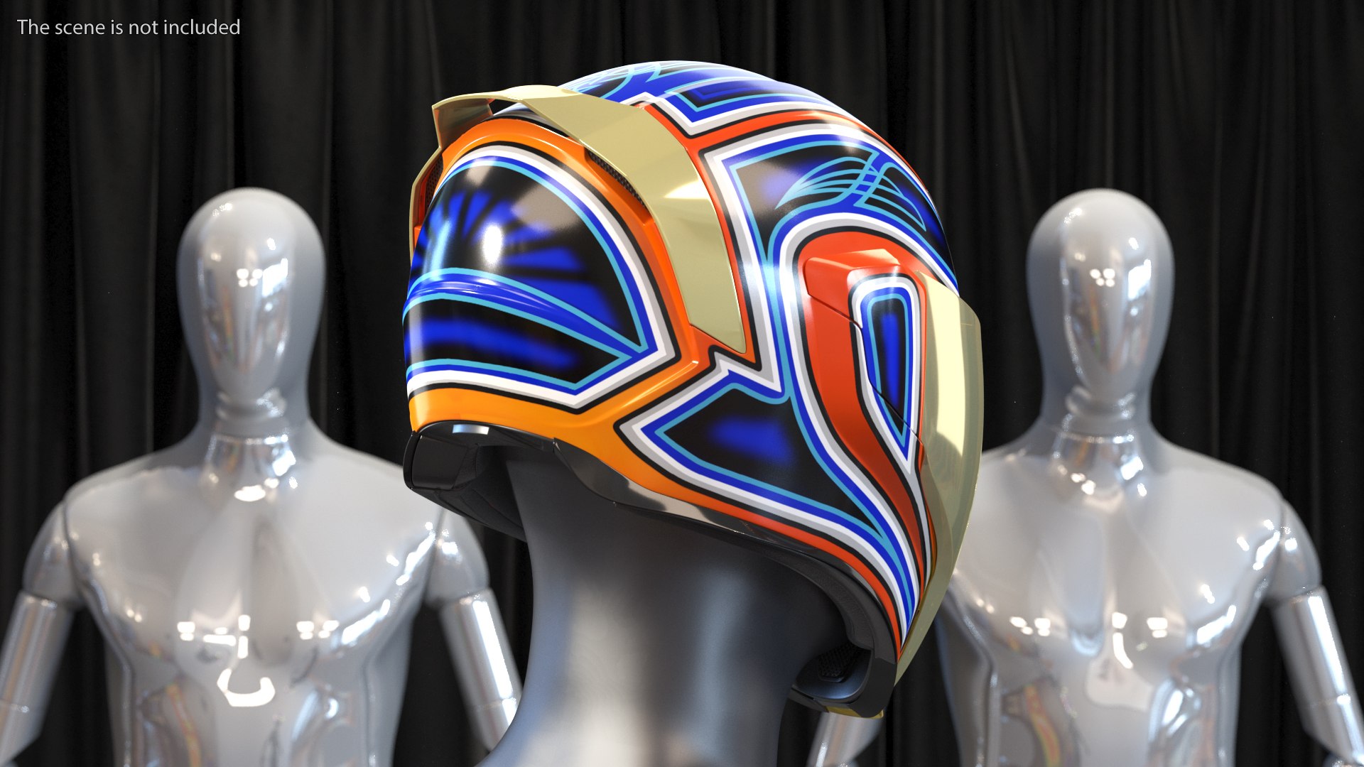 Motorcycle Full Face Helmet Colorful Model - TurboSquid 2068589