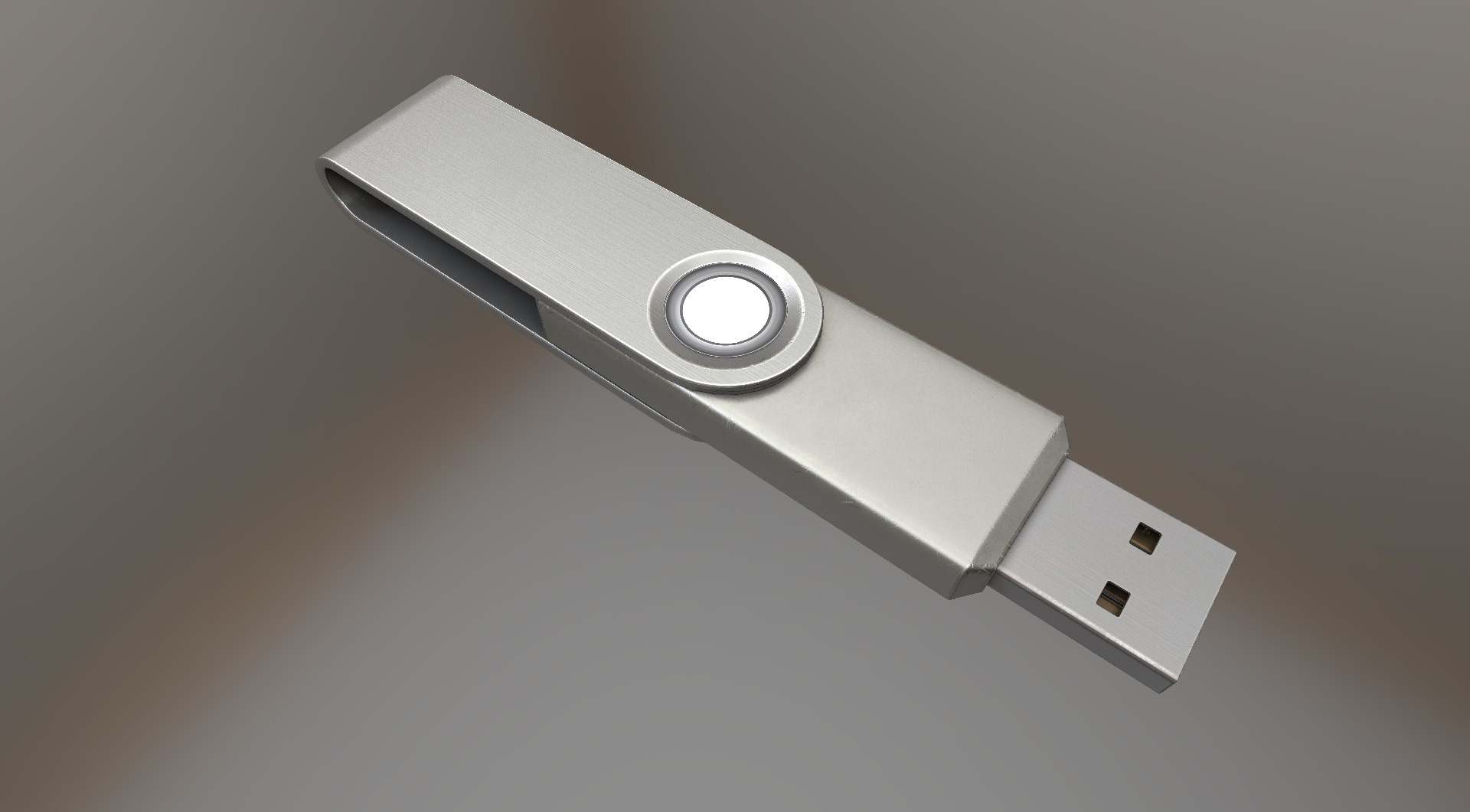 3d Version Usb Stick Aluminium Model