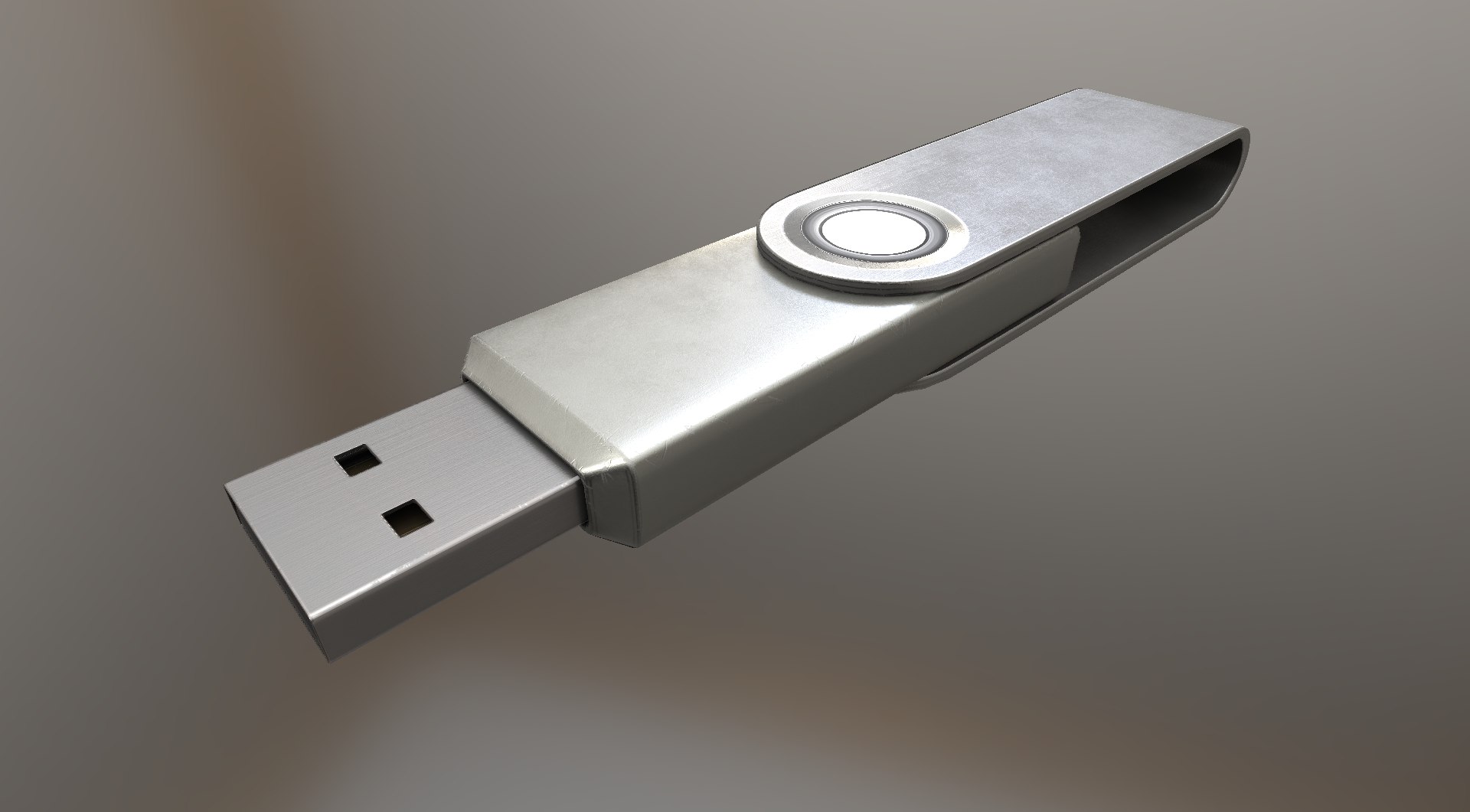 3d Version Usb Stick Aluminium Model