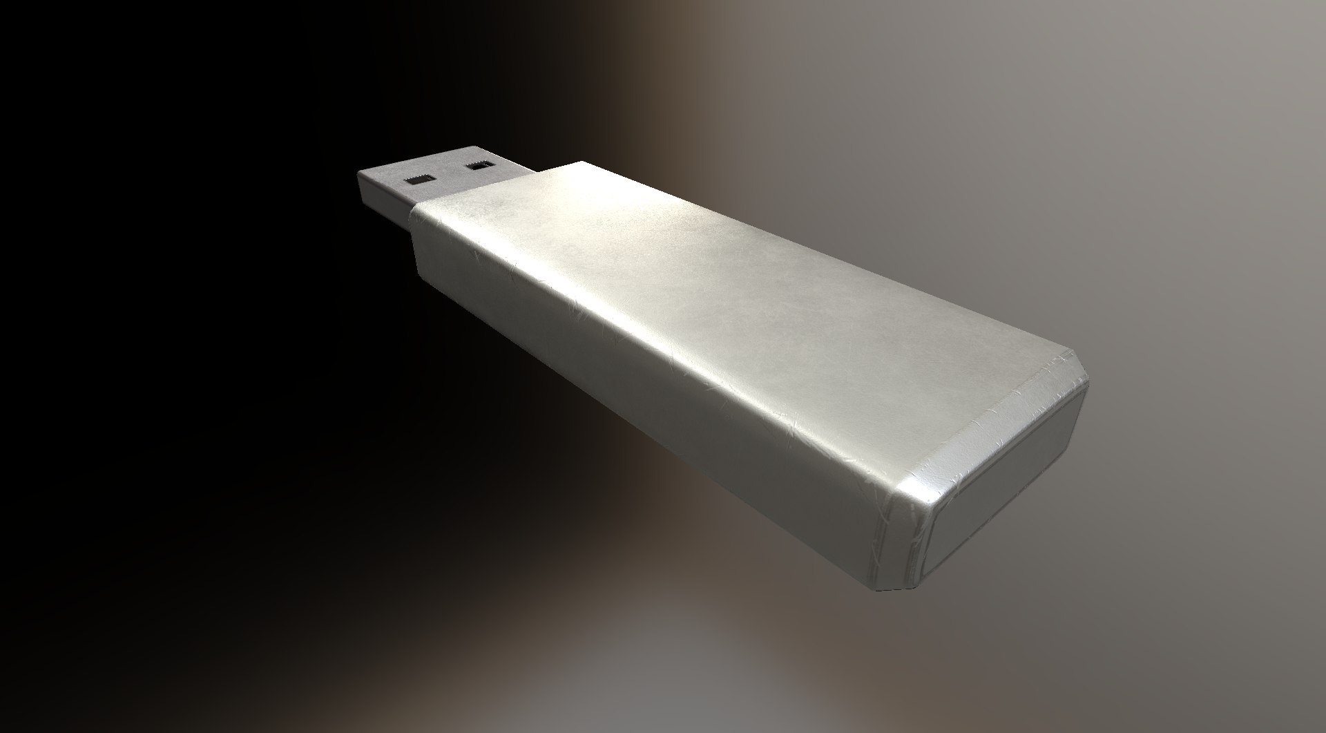 3d Version Usb Stick Aluminium Model