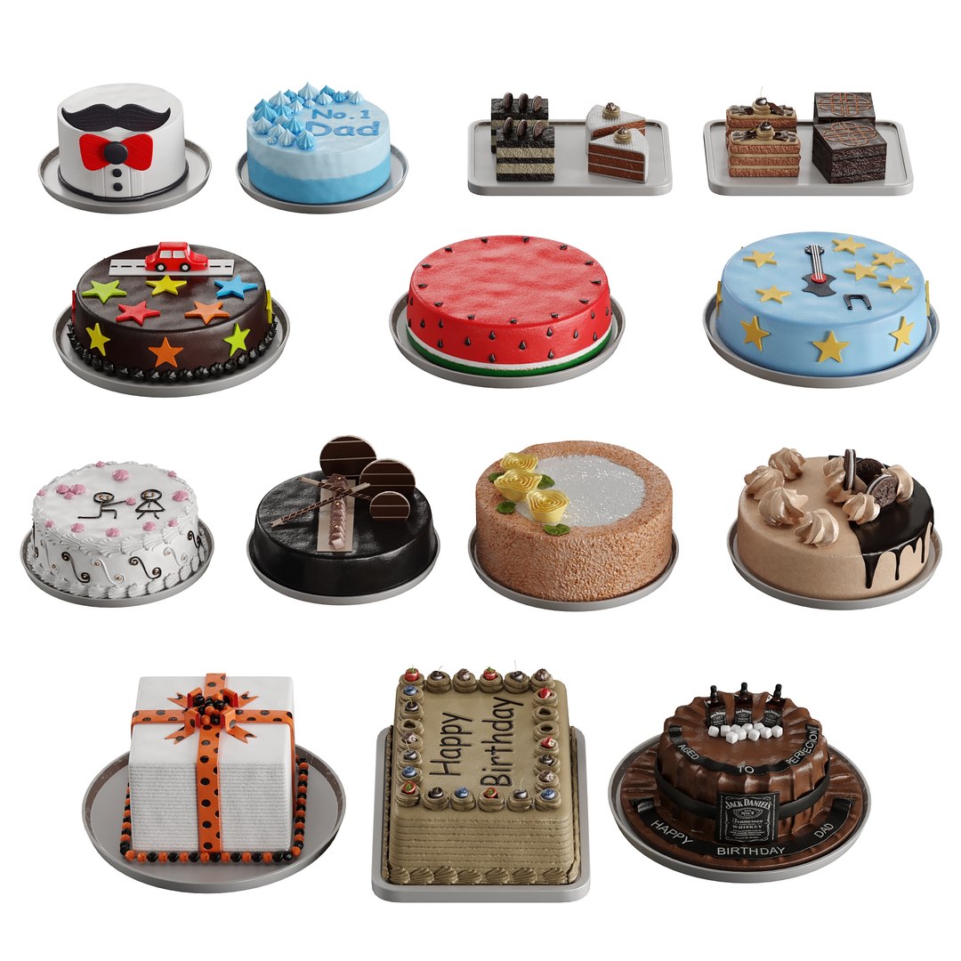 Pastry Refrigerator 2 20 Different Cakes 3D Model - TurboSquid 2250987