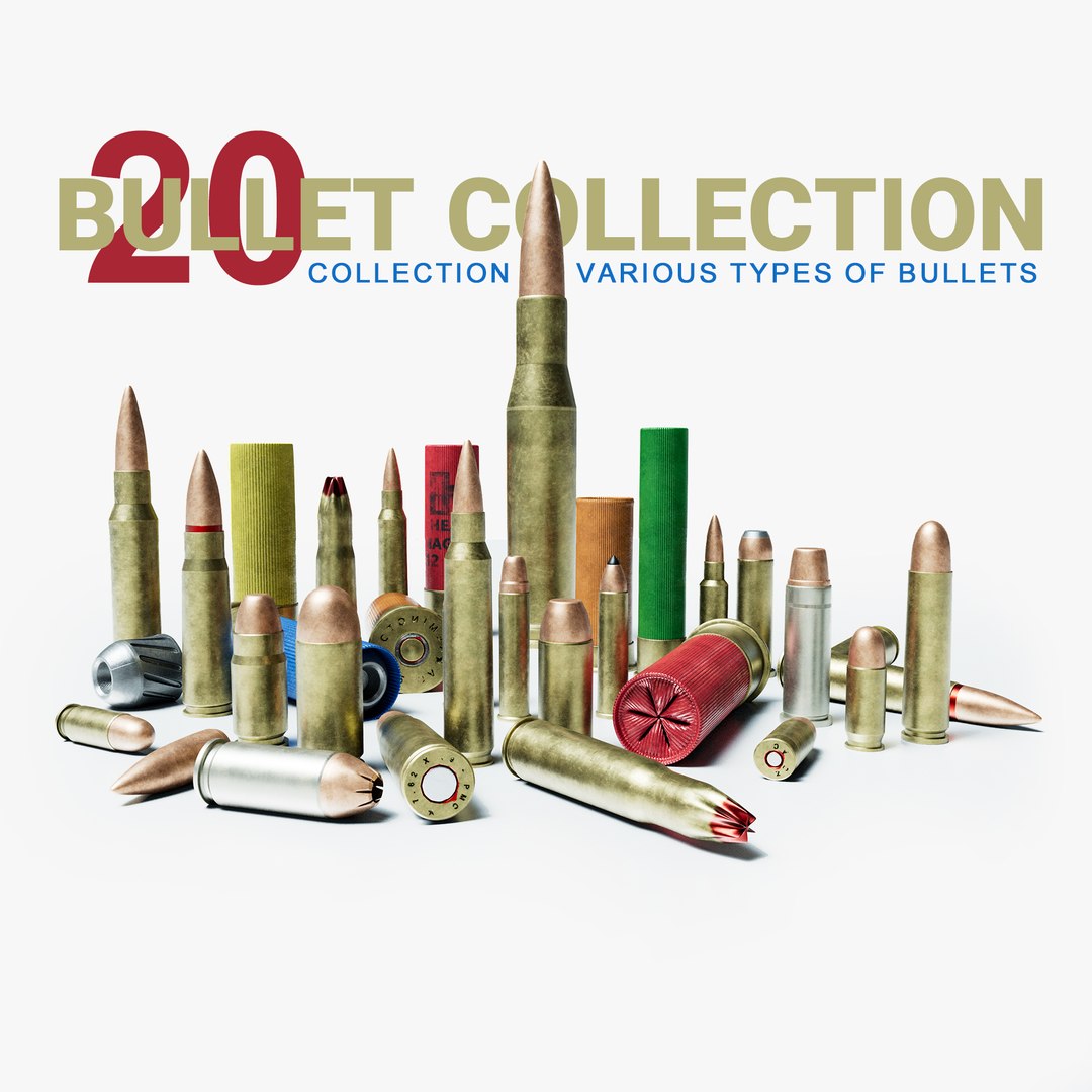 3D Collection Of Various Types Of Bullets Model - TurboSquid 1907938