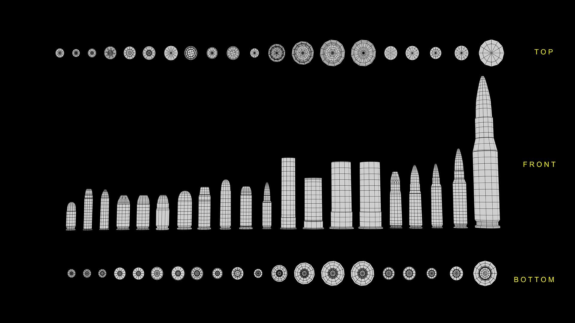 3D Collection Of Various Types Of Bullets Model - TurboSquid 1907938