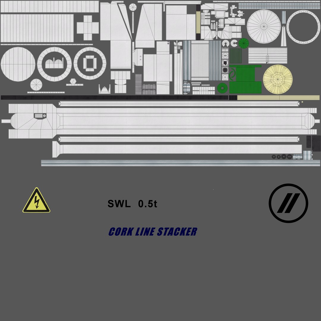3D Cork Line Stacker Model - TurboSquid 1900295