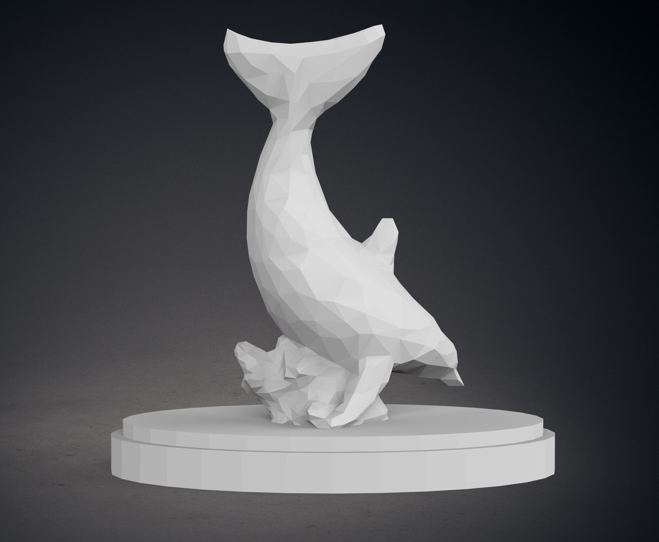 3D Low Poly Dolphin Statue - TurboSquid 2226256