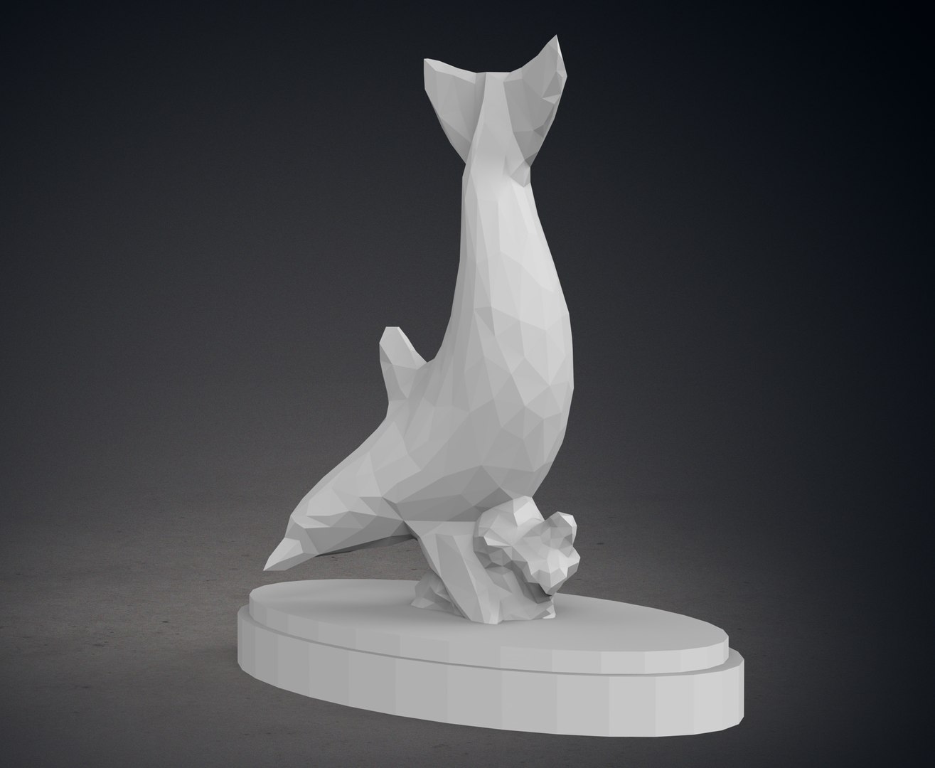 3D Low Poly Dolphin Statue - TurboSquid 2226256