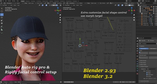 3D Kristen Cartoon Woman Rig V2 - TurboSquid 1998010