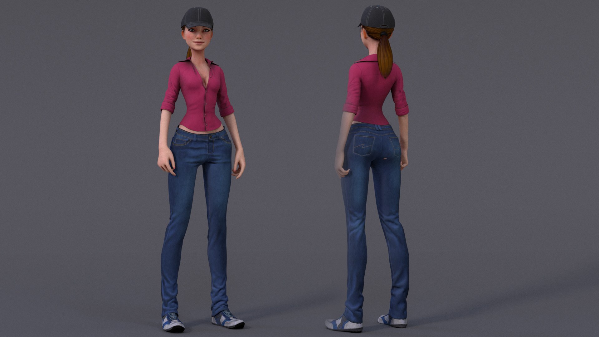 3D Kristen Cartoon Woman Rig V2 - TurboSquid 1998010