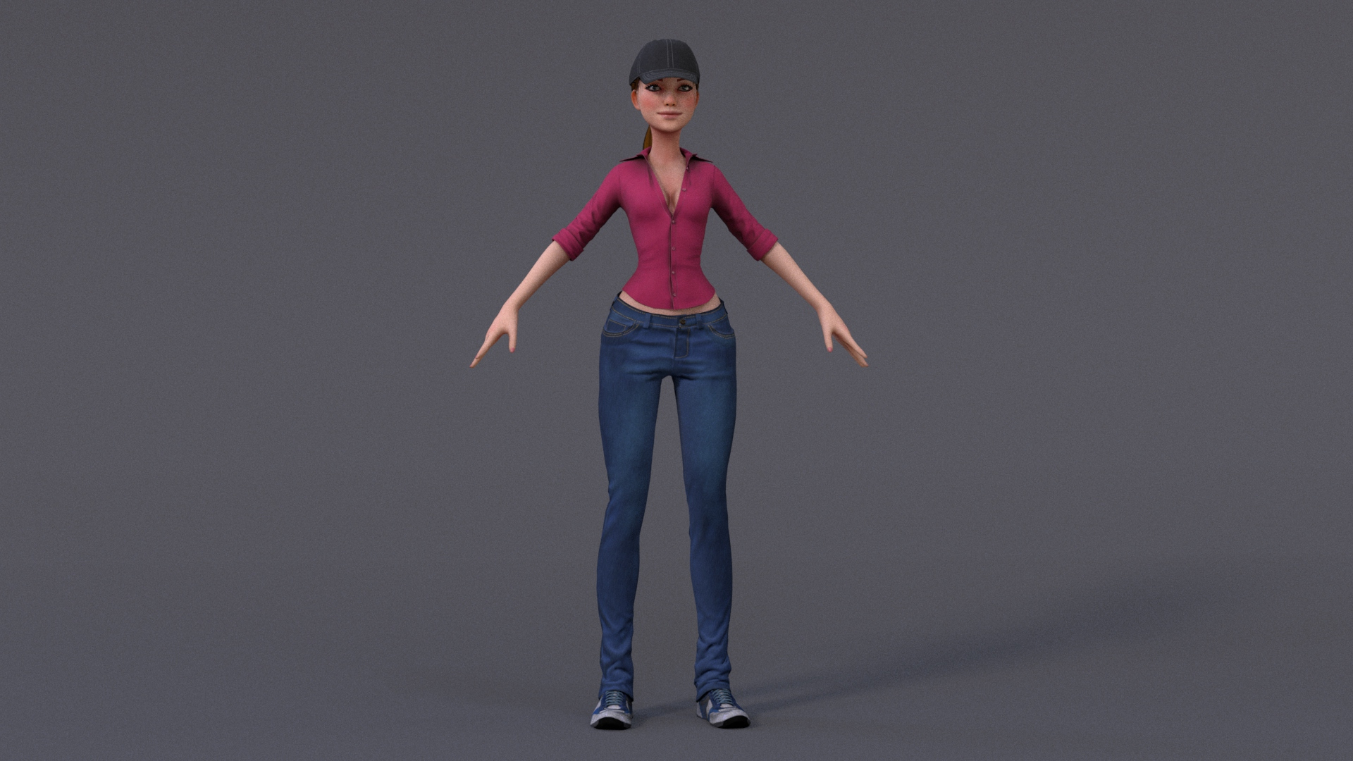 3D Kristen Cartoon Woman Rig V2 - TurboSquid 1998010