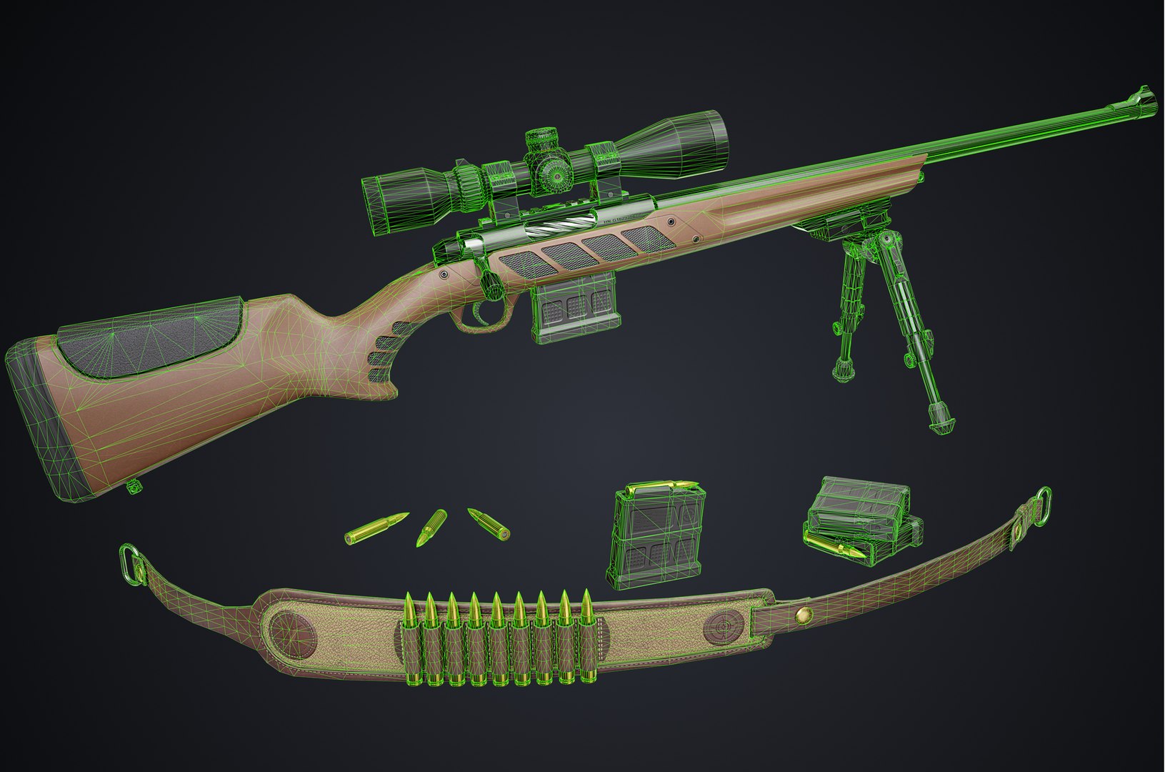 Hunting Rifle GameReady 3D Model - TurboSquid 2011046