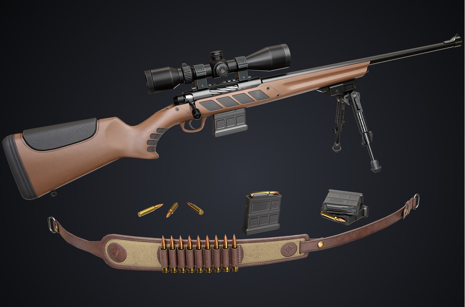 Hunting Rifle GameReady 3D Model - TurboSquid 2011046