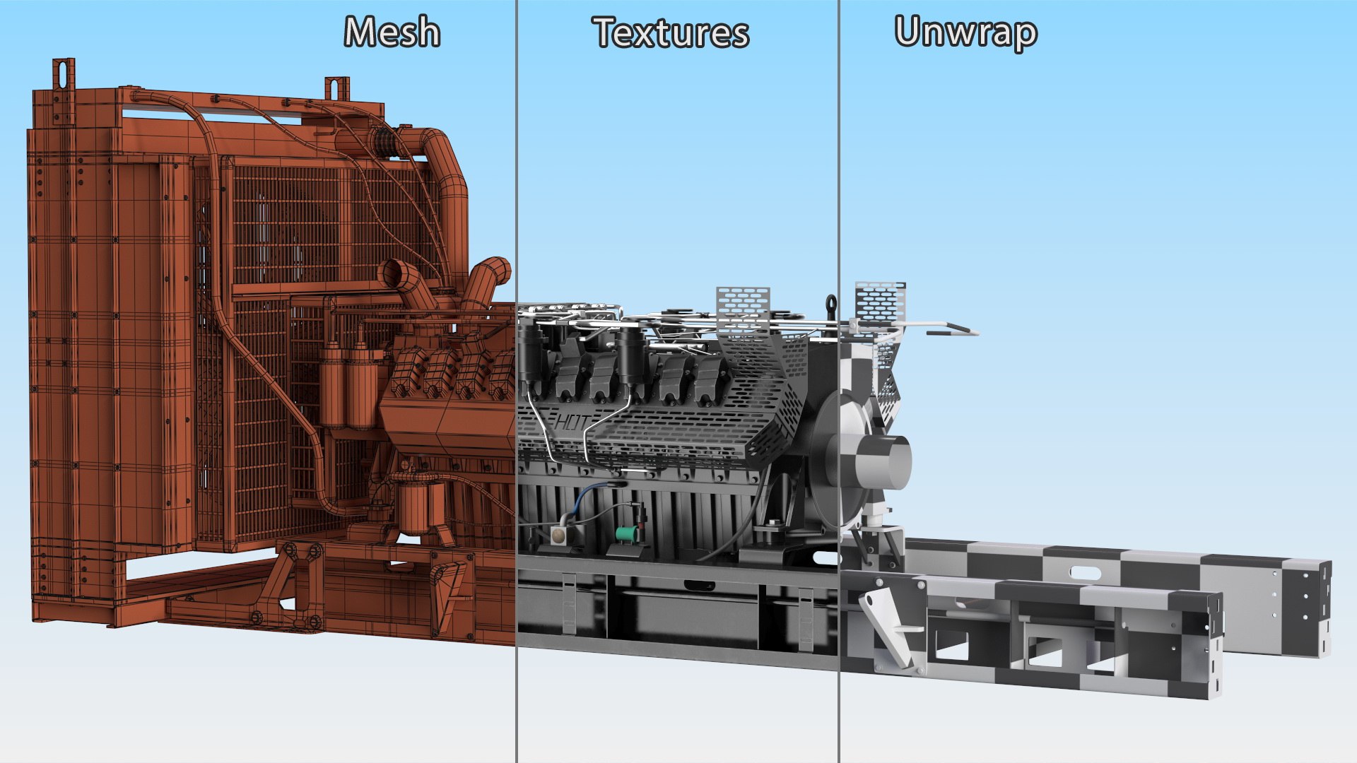 Engine And Cooling System For Diesel Generator 3D - TurboSquid 2243518