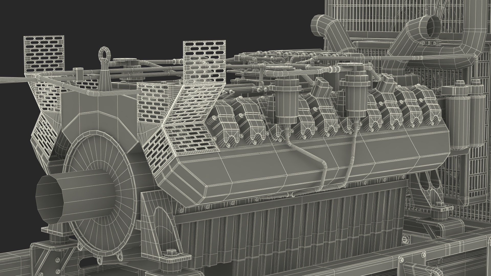 Engine And Cooling System For Diesel Generator 3D - TurboSquid 2243518