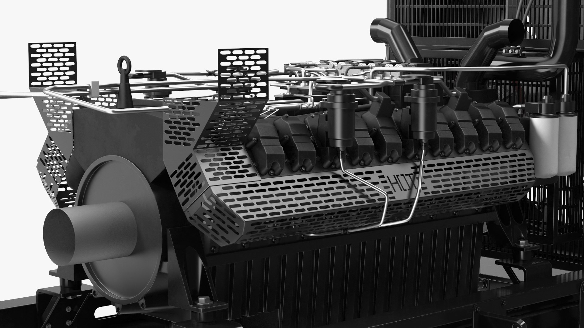 Engine And Cooling System For Diesel Generator 3D - TurboSquid 2243518