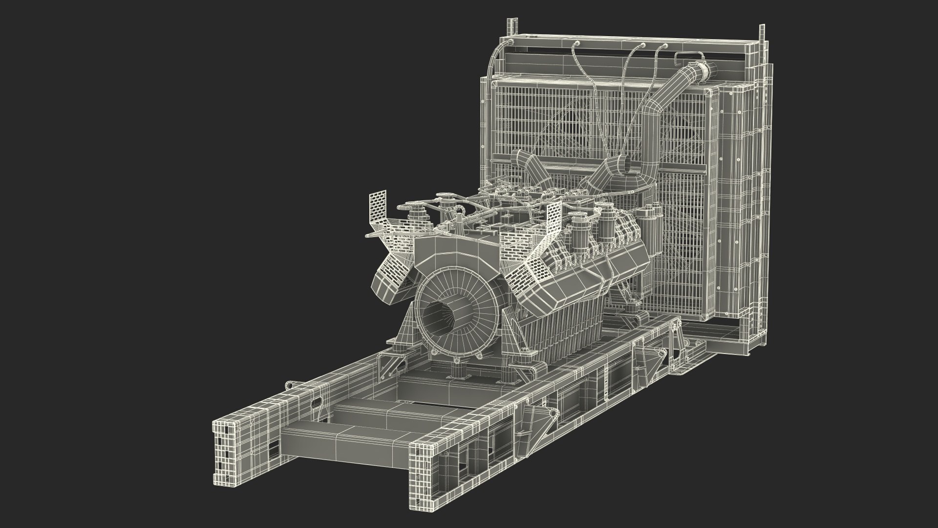 Engine And Cooling System For Diesel Generator 3D - TurboSquid 2243518