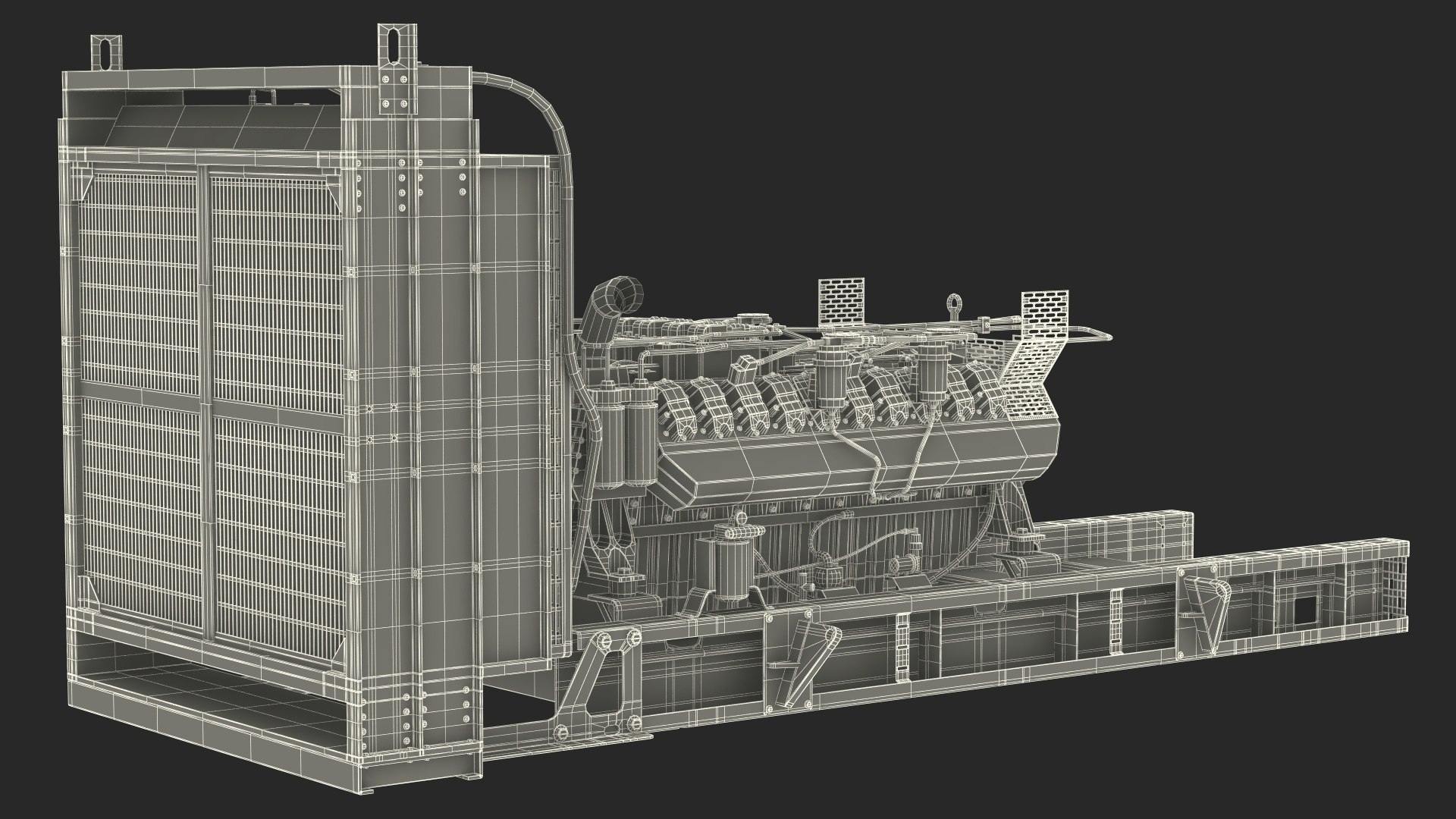 Engine And Cooling System For Diesel Generator 3D - TurboSquid 2243518