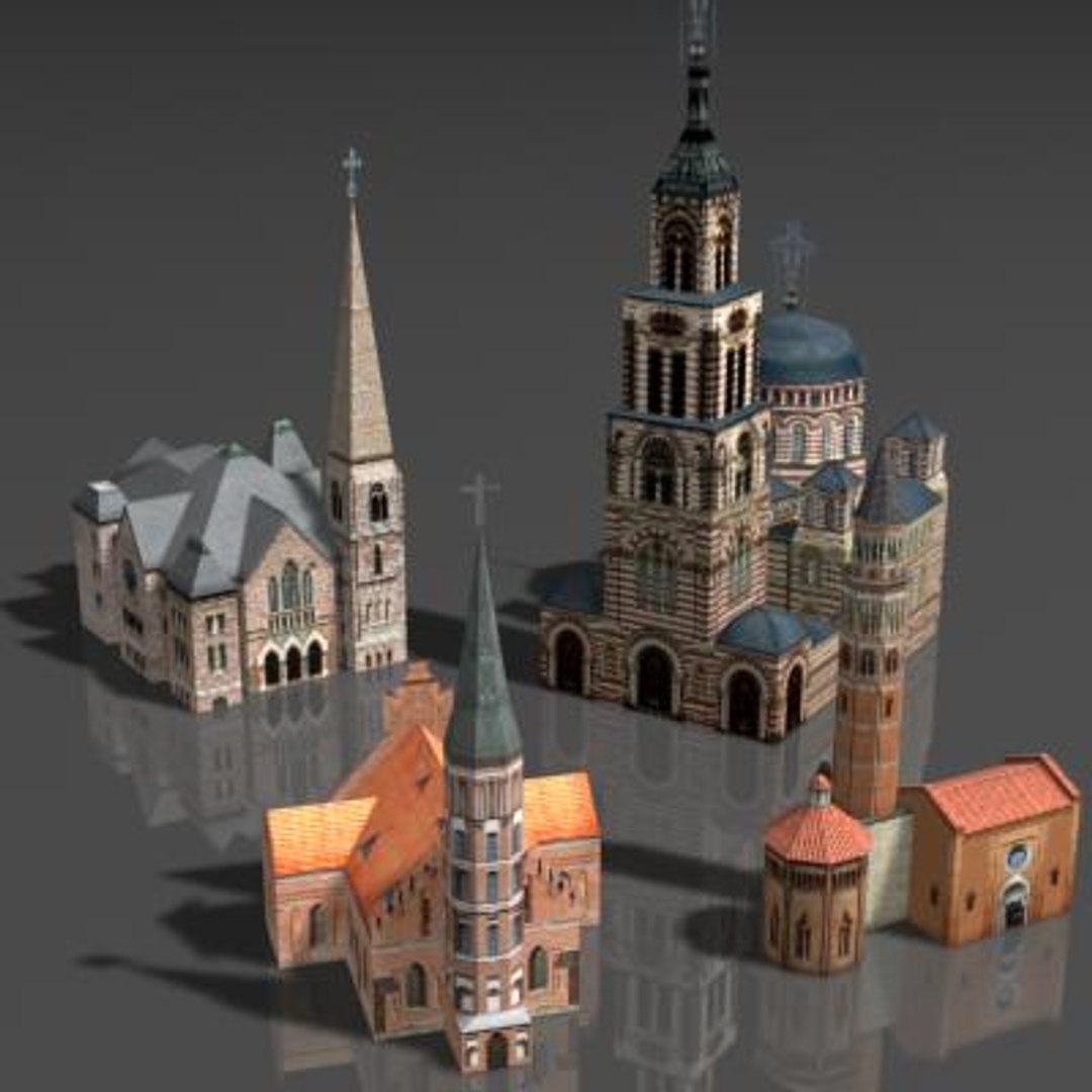 3d Building Cathedral Model