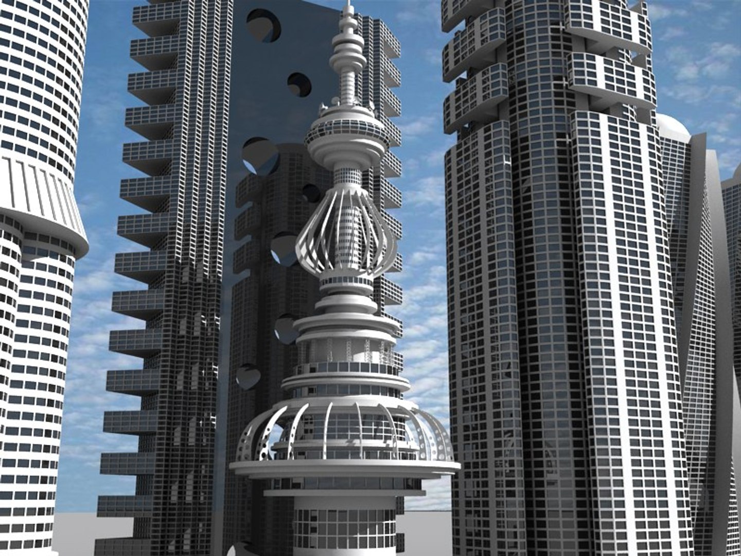 Futuristic Buildings Vol 2 3d Model
