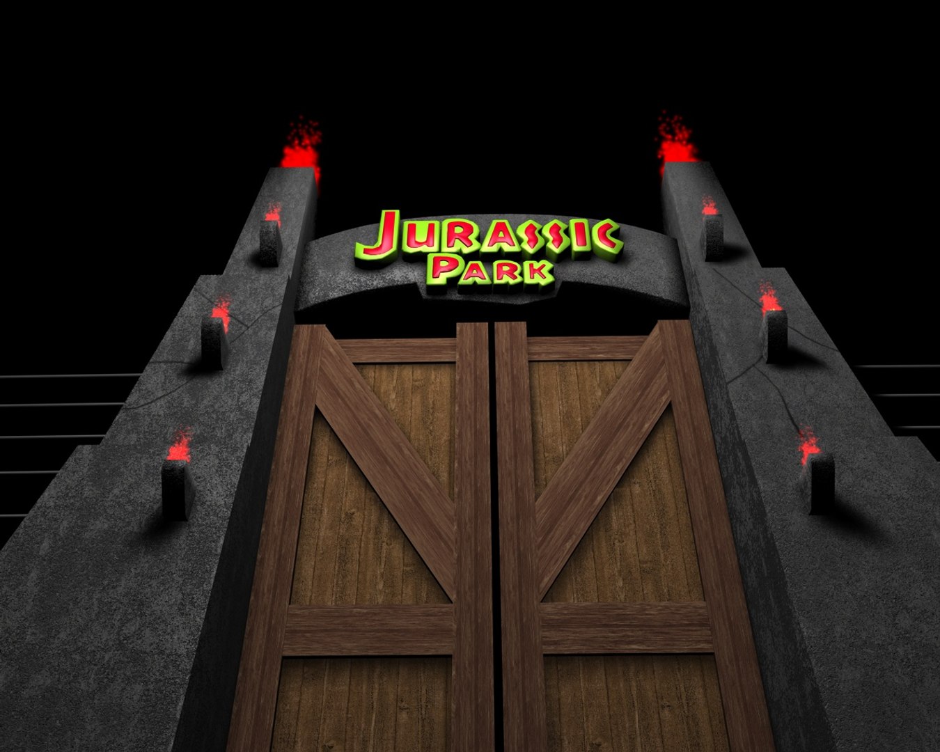 3ds Max Jurassic Park Gate