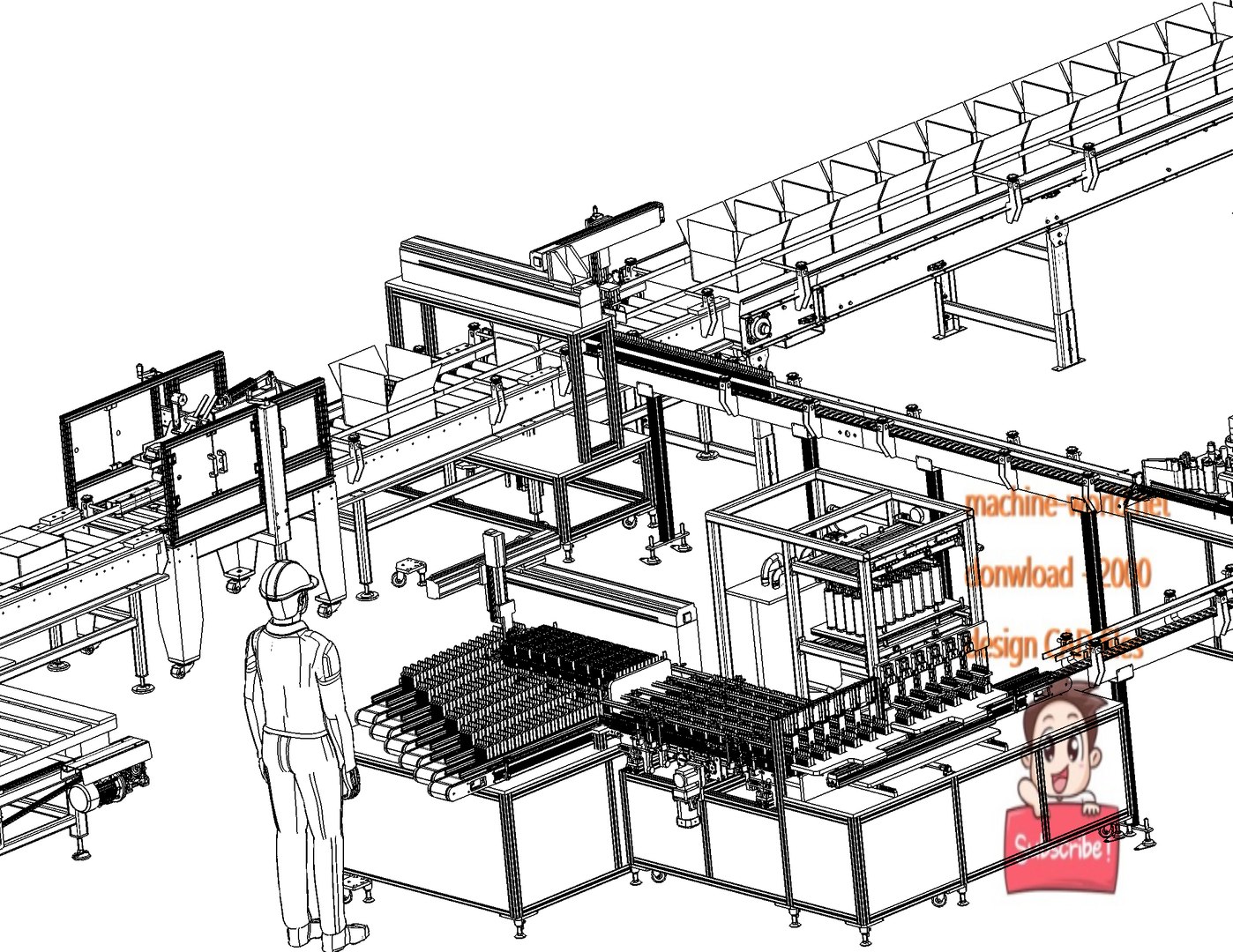 Industrial Bottle carton packaging line 3D model - TurboSquid 2123082