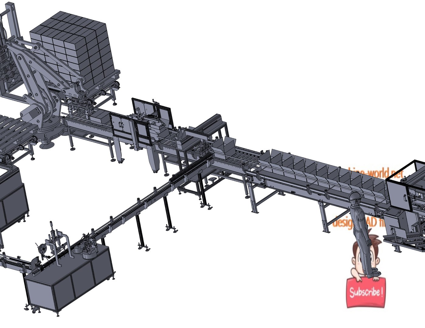 Industrial Bottle carton packaging line 3D model - TurboSquid 2123082