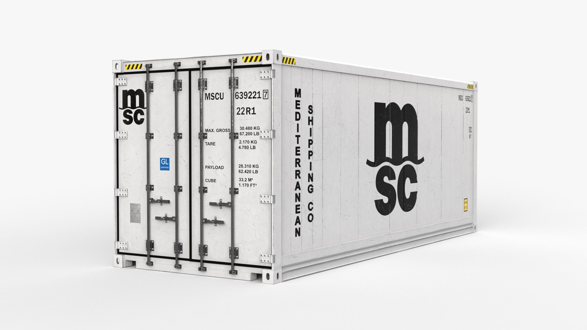 20 Feet MSC Shipping Container Reefer CARRIER 3D Model - TurboSquid 2202913