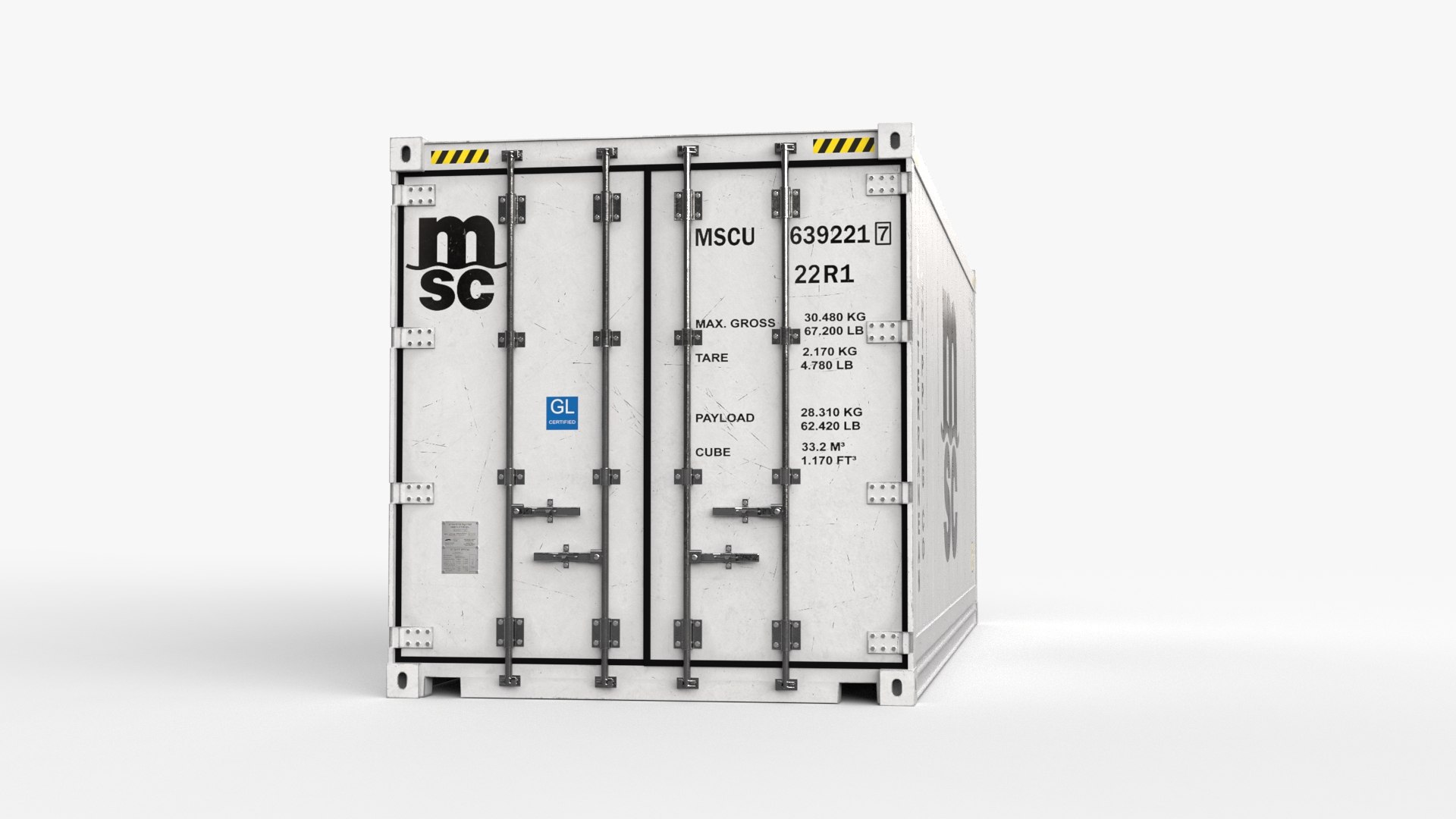 20 Feet MSC Shipping Container Reefer CARRIER 3D Model - TurboSquid 2202913