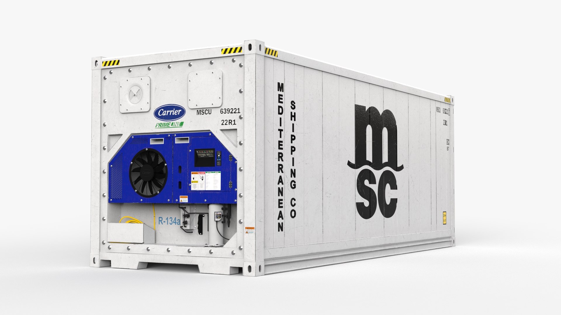 20 Feet MSC Shipping Container Reefer CARRIER 3D Model - TurboSquid 2202913