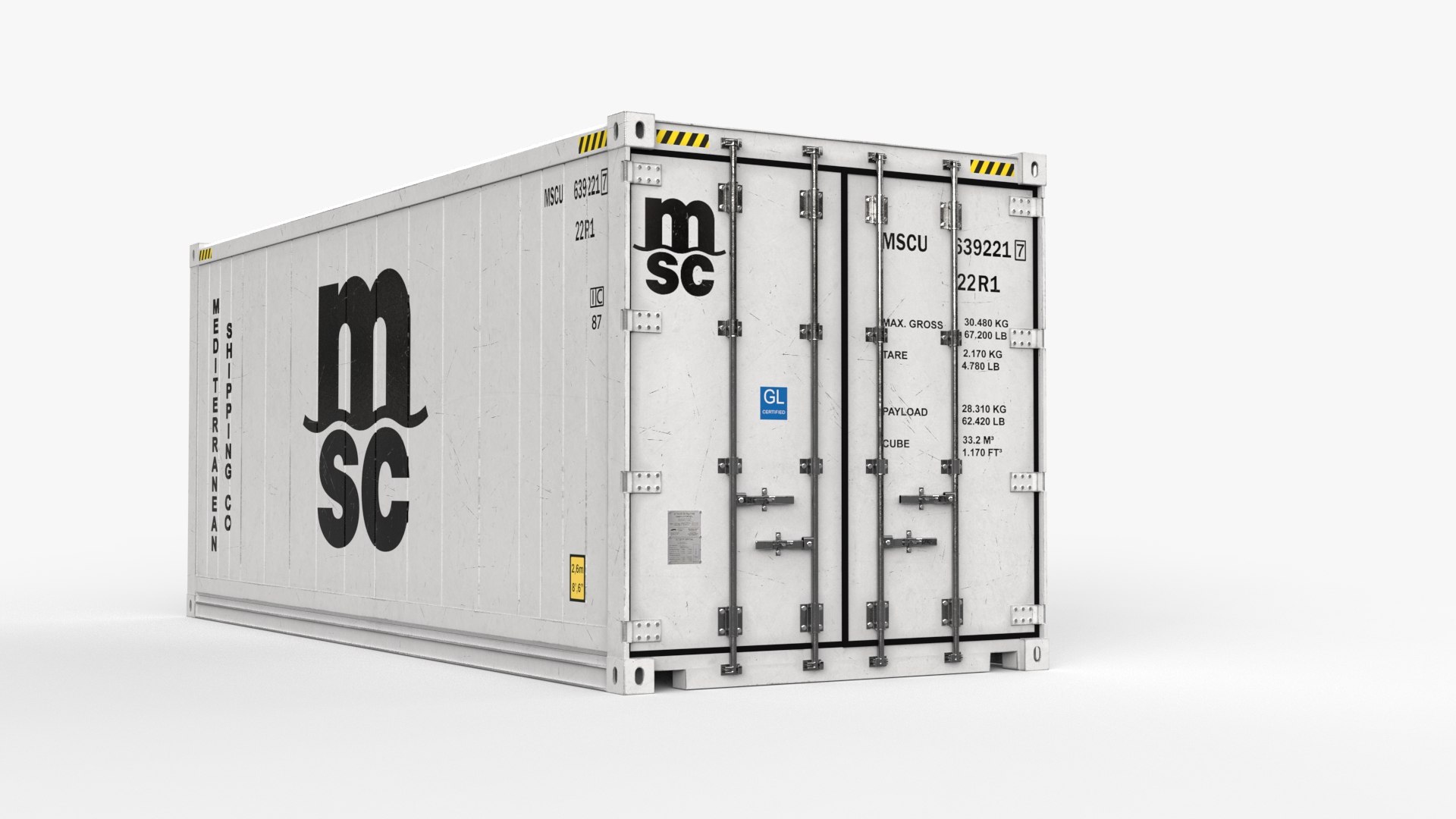 20 Feet MSC Shipping Container Reefer CARRIER 3D Model - TurboSquid 2202913
