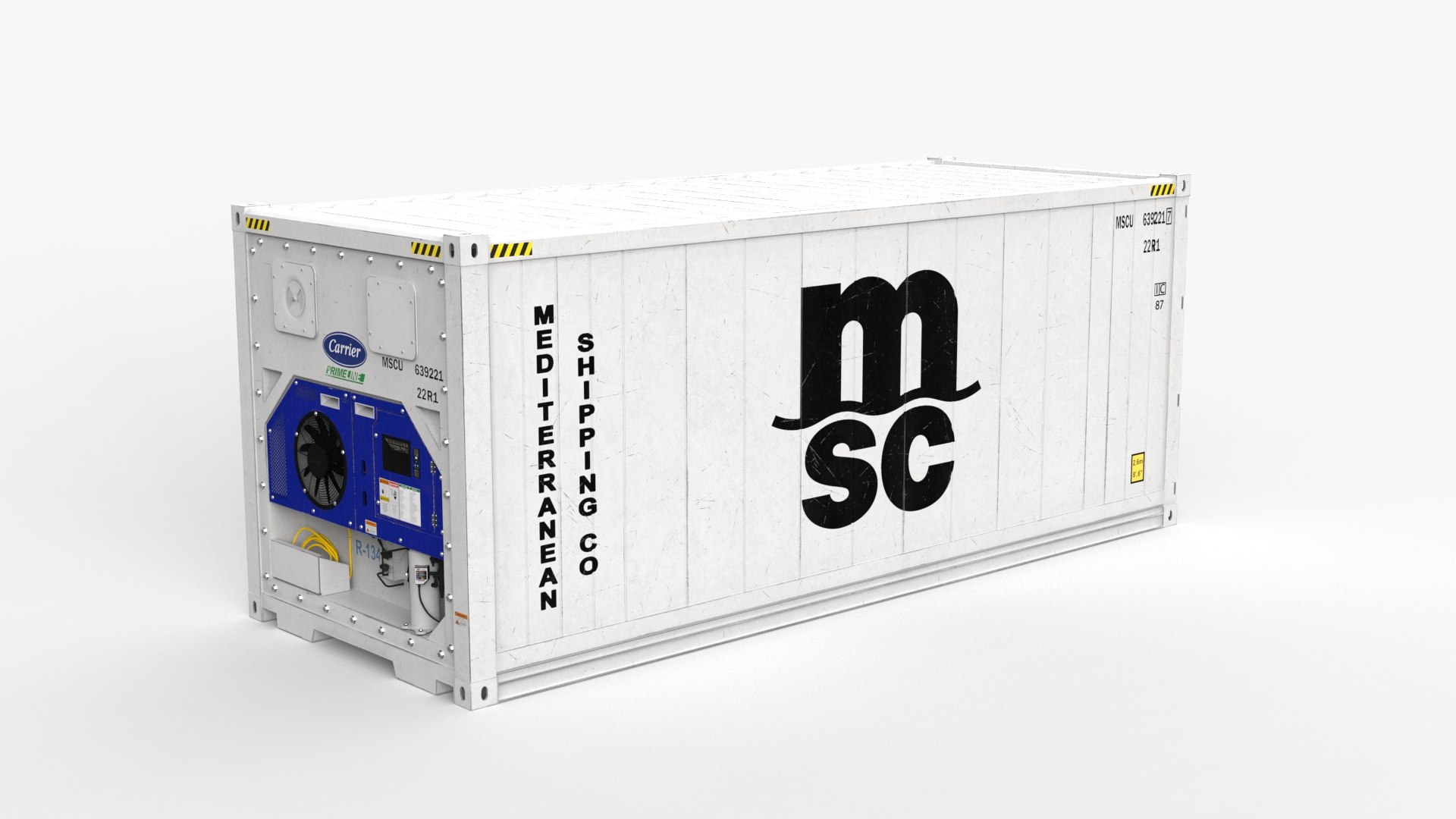 20 Feet MSC Shipping Container Reefer CARRIER 3D Model - TurboSquid 2202913