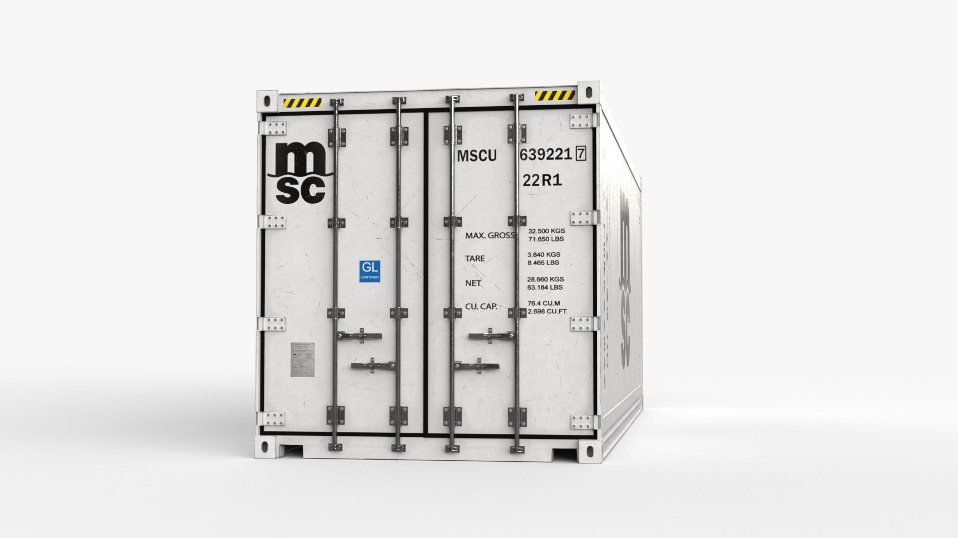 20 Feet MSC Shipping Container Reefer CARRIER 3D Model - TurboSquid 2202913