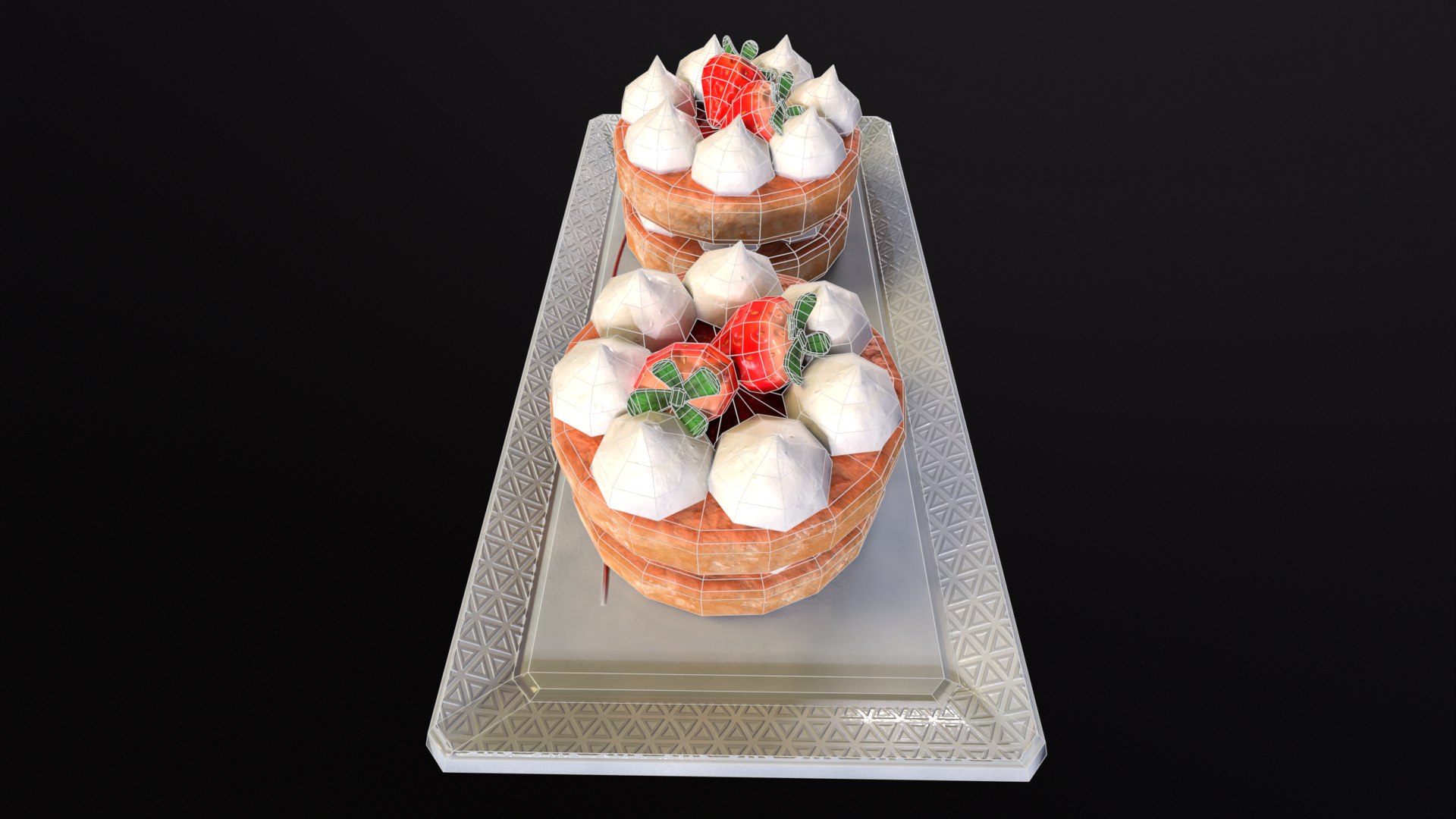 Strawberry Cakes Model - TurboSquid 2231832