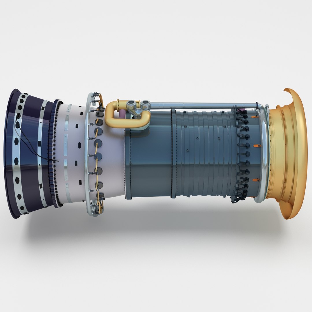 3d model aircraft jet turbine 3