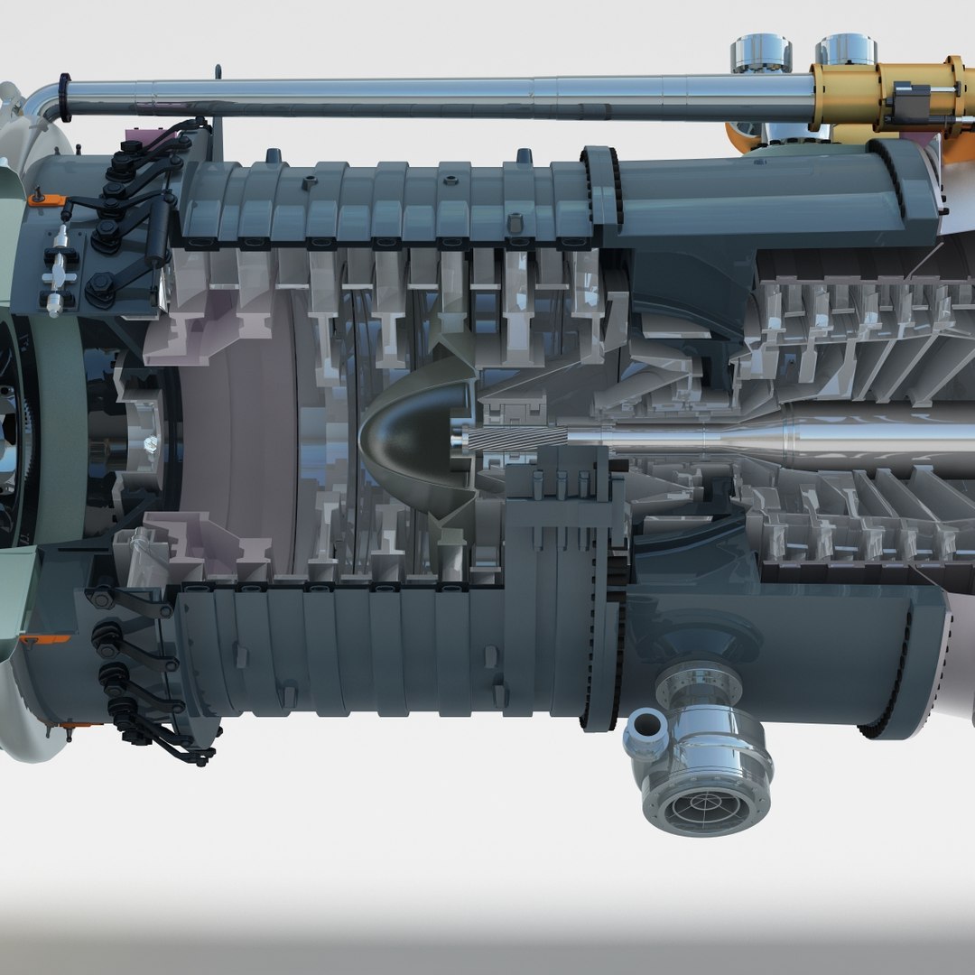 3d model aircraft jet turbine 3