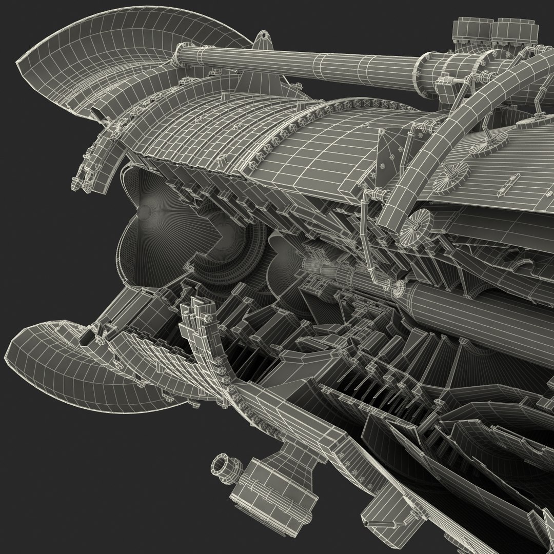 3d model aircraft jet turbine 3