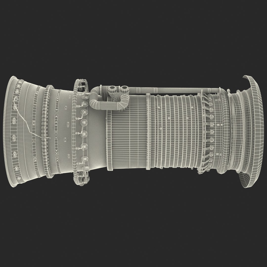 3d model aircraft jet turbine 3