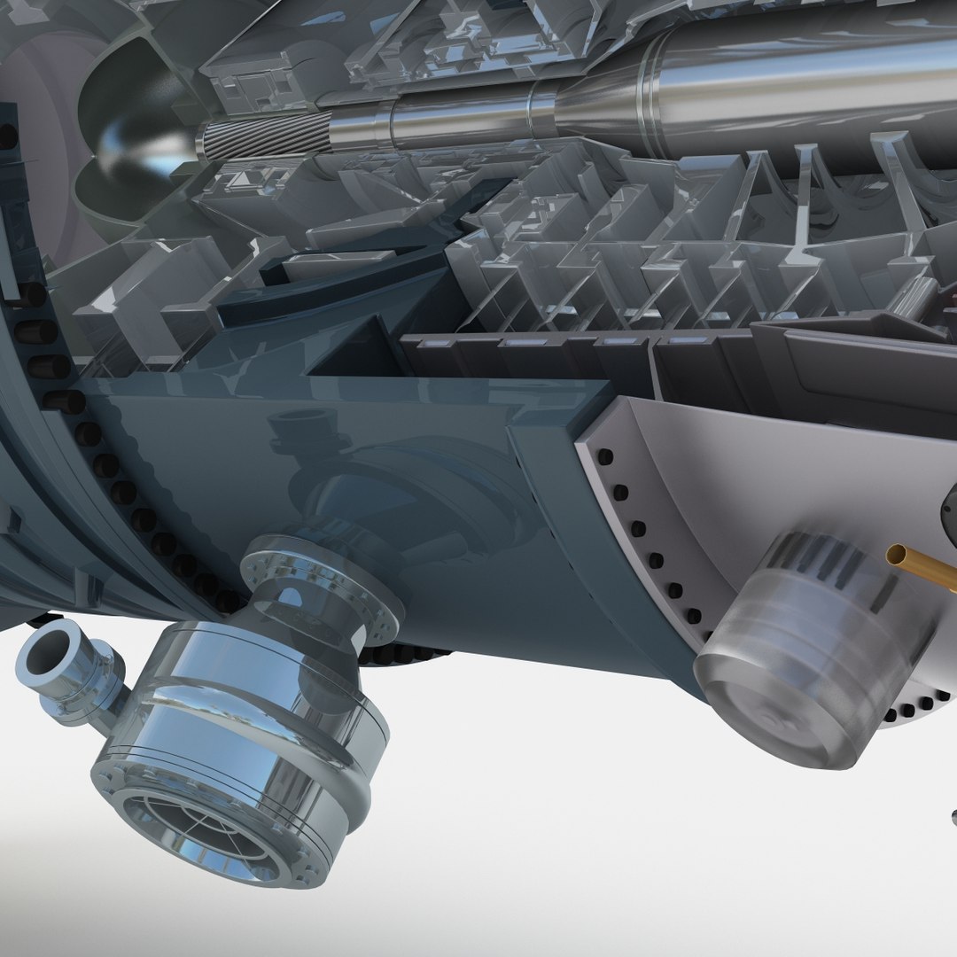 3d model aircraft jet turbine 3