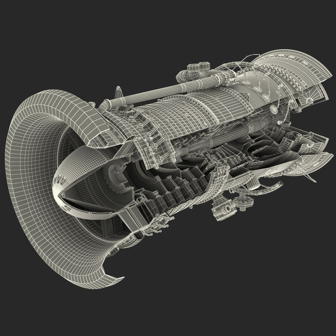 3d model aircraft jet turbine 3