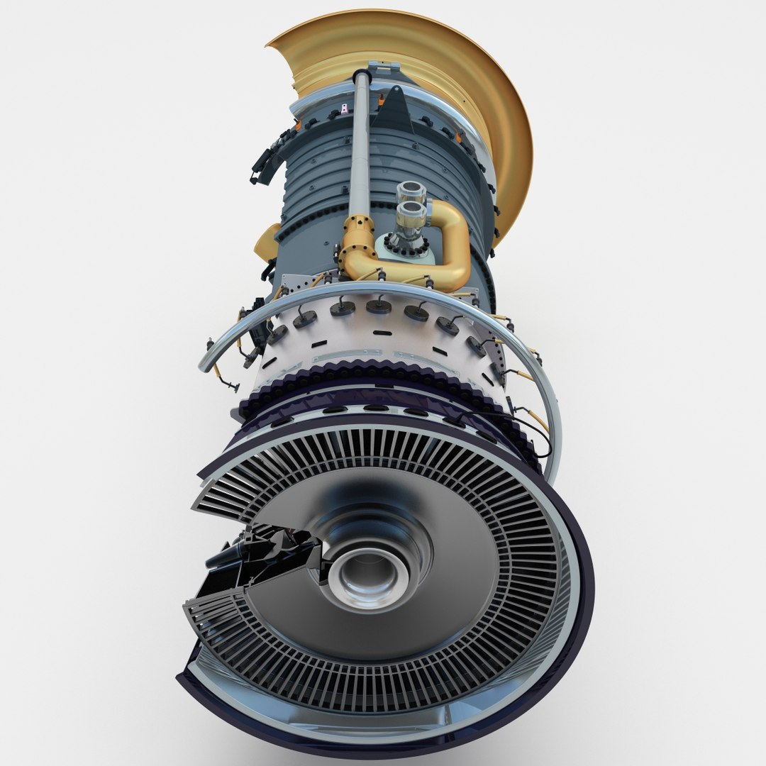 3d model aircraft jet turbine 3