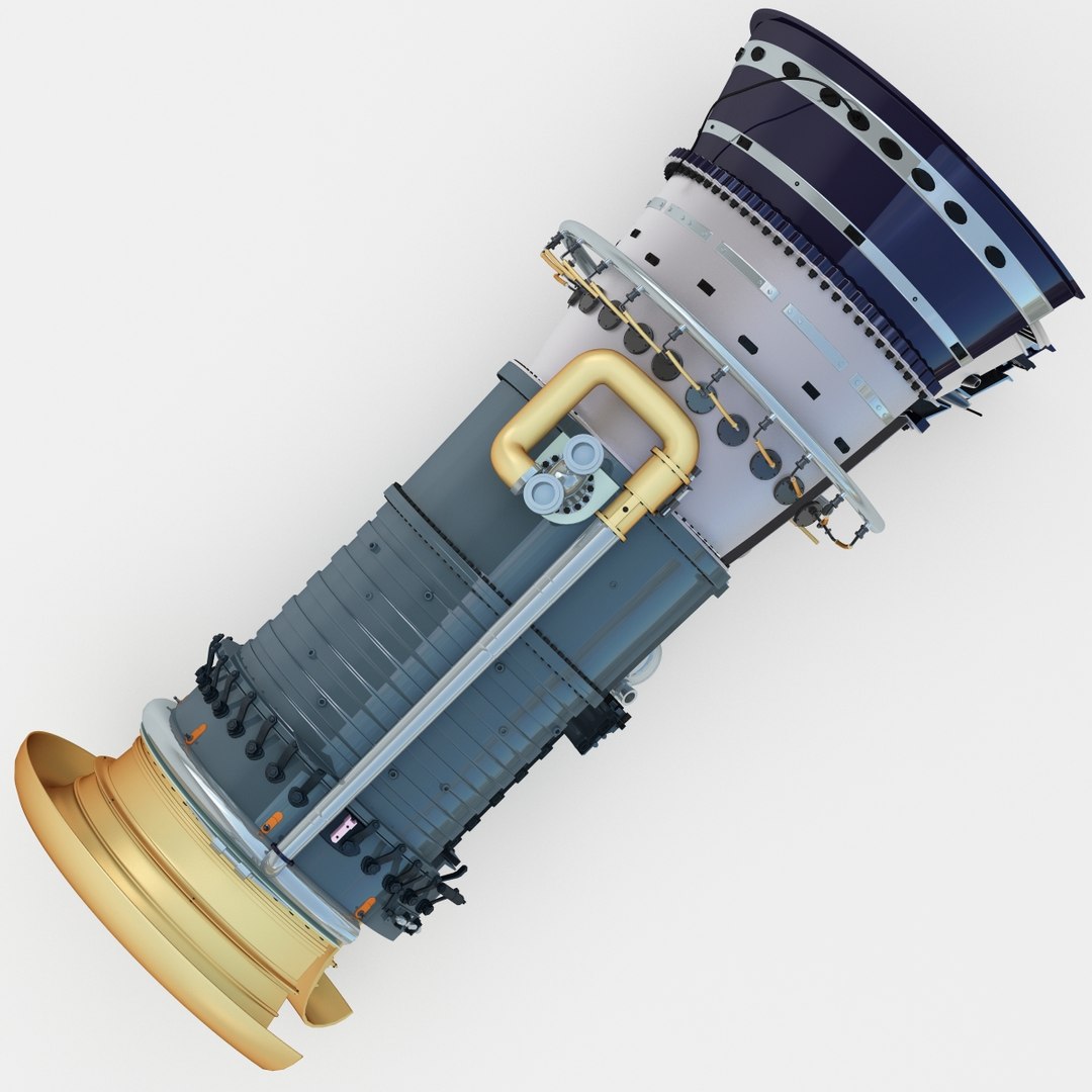 3d model aircraft jet turbine 3