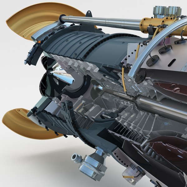 3d model aircraft jet turbine 3