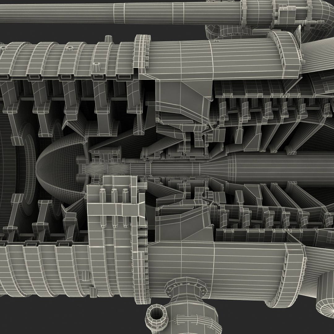 3d model aircraft jet turbine 3