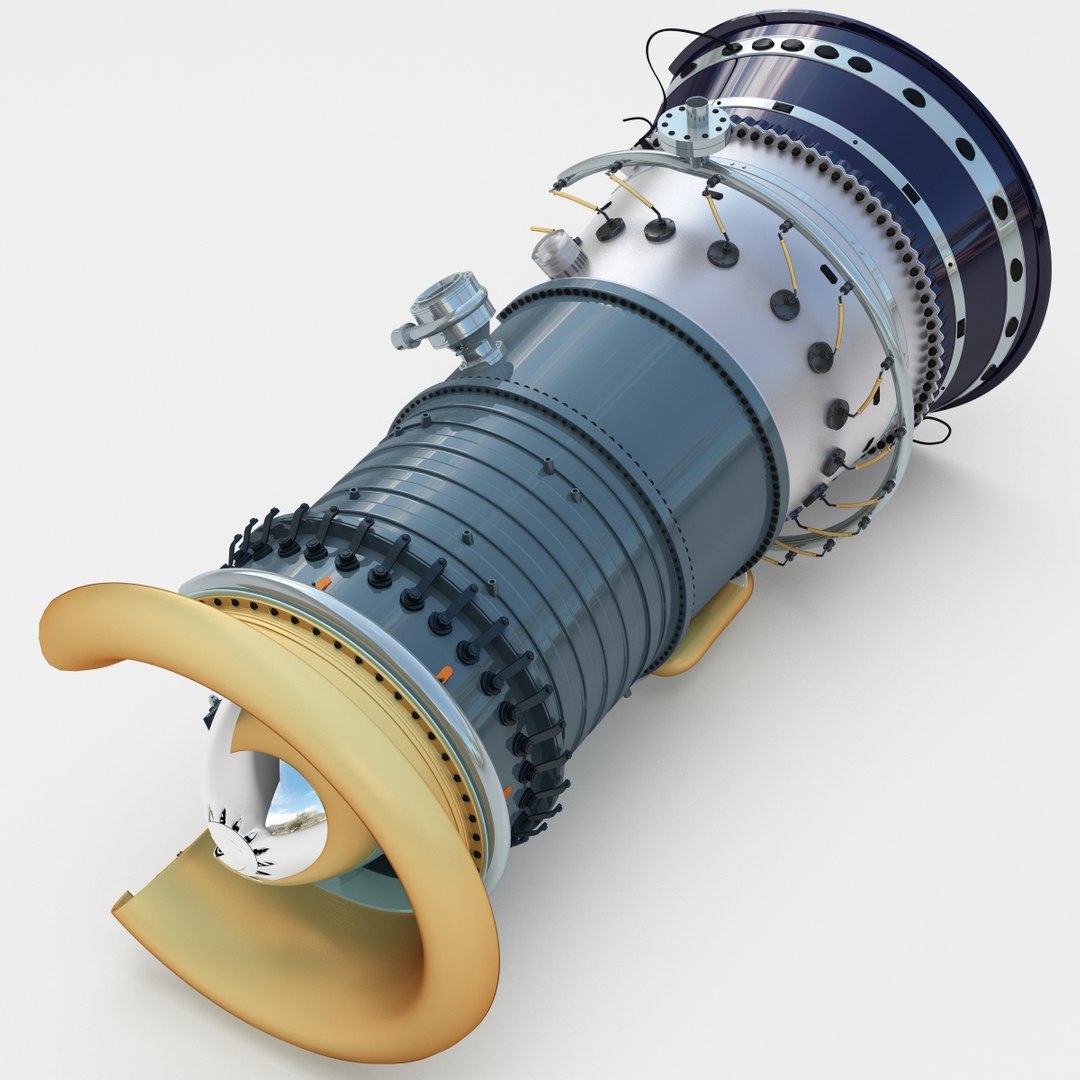 3d model aircraft jet turbine 3