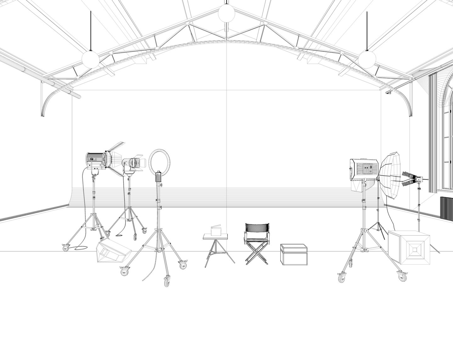 Loft Photo Studio Scene 3D Model - TurboSquid 2087099