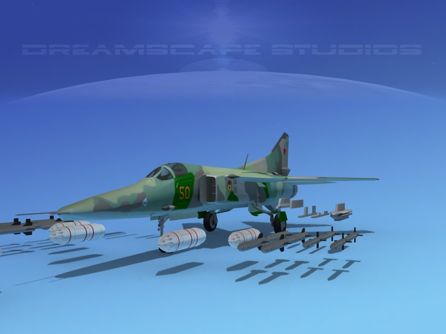 3d model mig-27 weapons aircraft