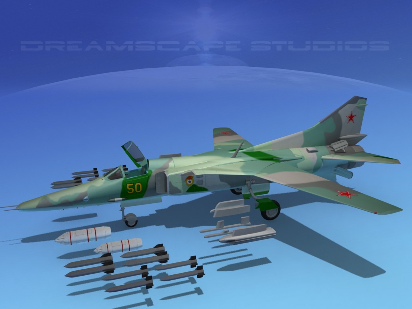 3d model mig-27 weapons aircraft