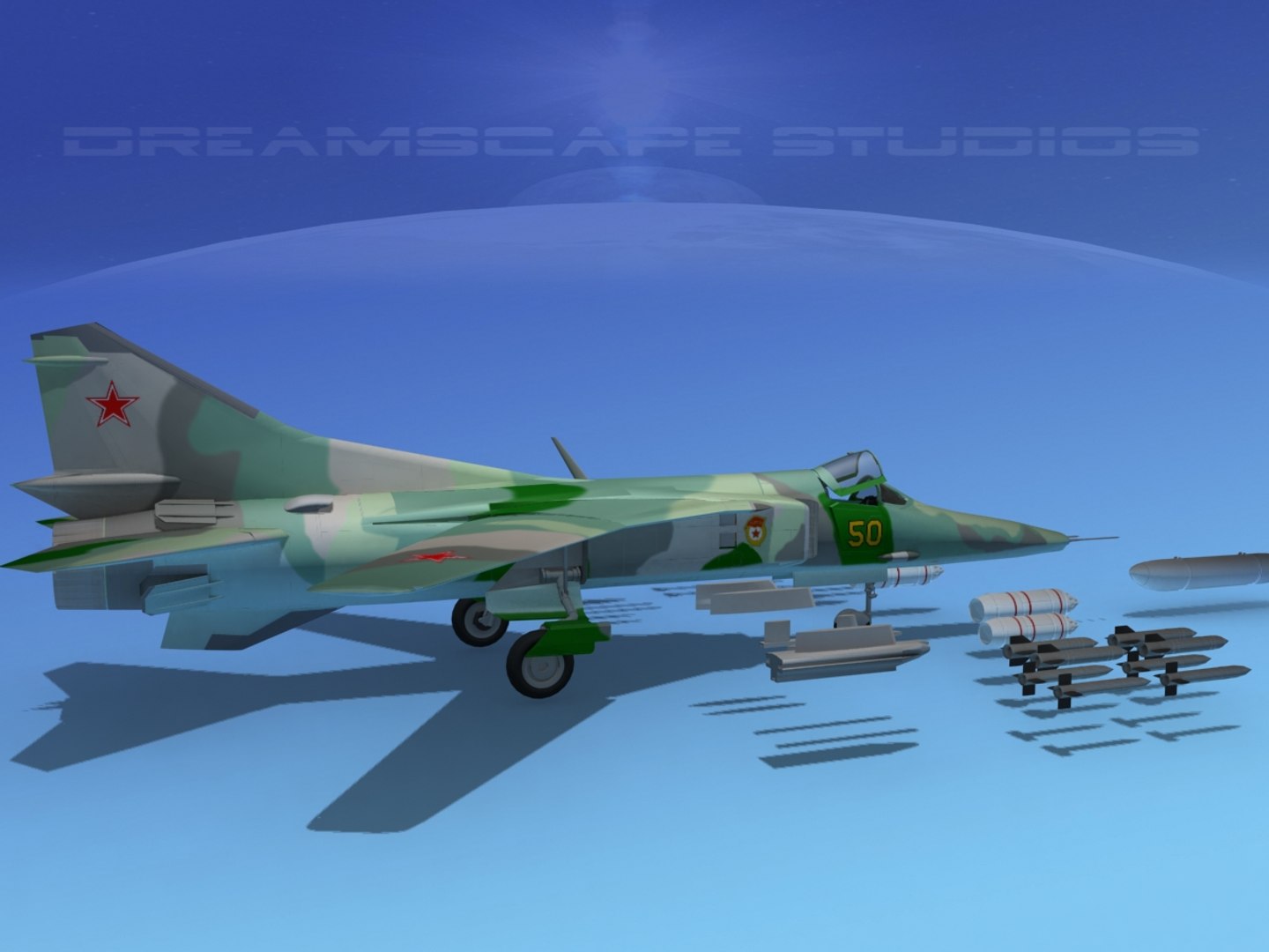 3d model mig-27 weapons aircraft