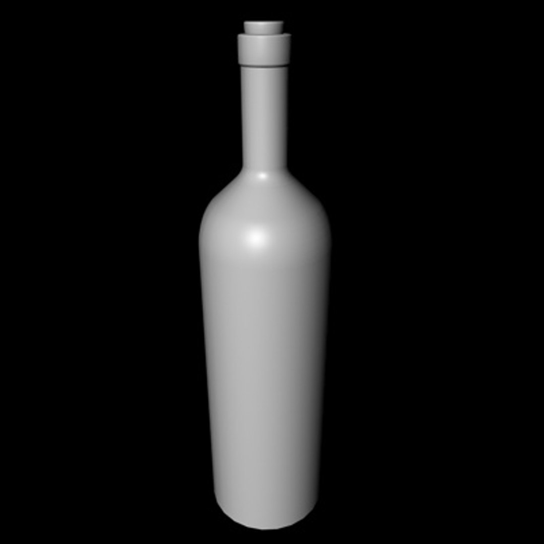 clear glass bottle c4d